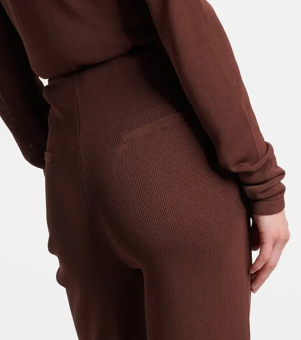 AYA MUSE Ribbed-knit Flared Pants