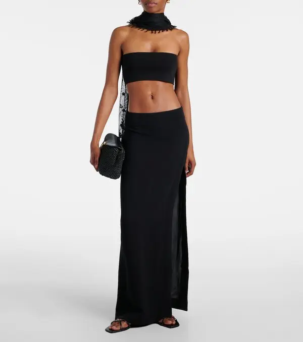 TOTEME Side-slit Crêpe Maxi Skirt - Black