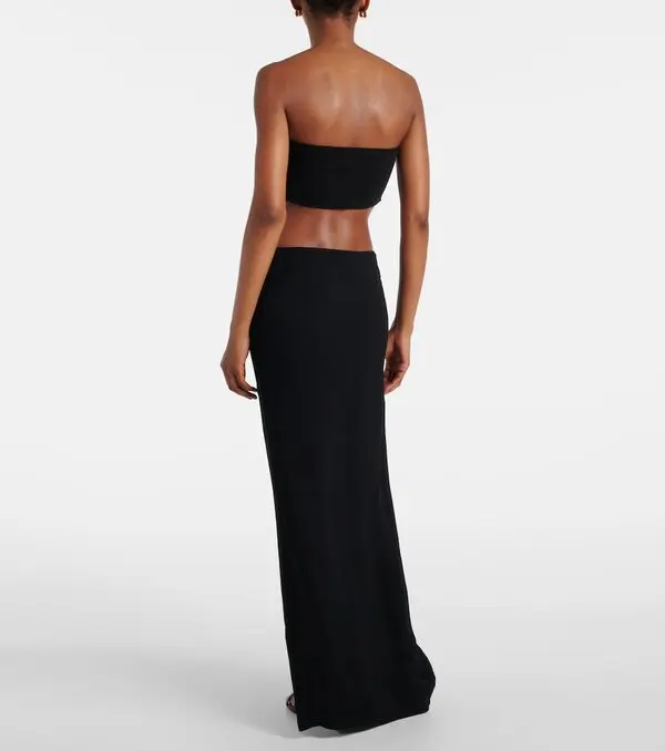 TOTEME Side-slit Crêpe Maxi Skirt - Black