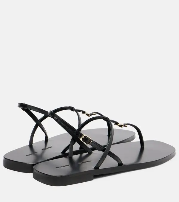 Proenza Schouler Monogram Leather Thong Sandals - White