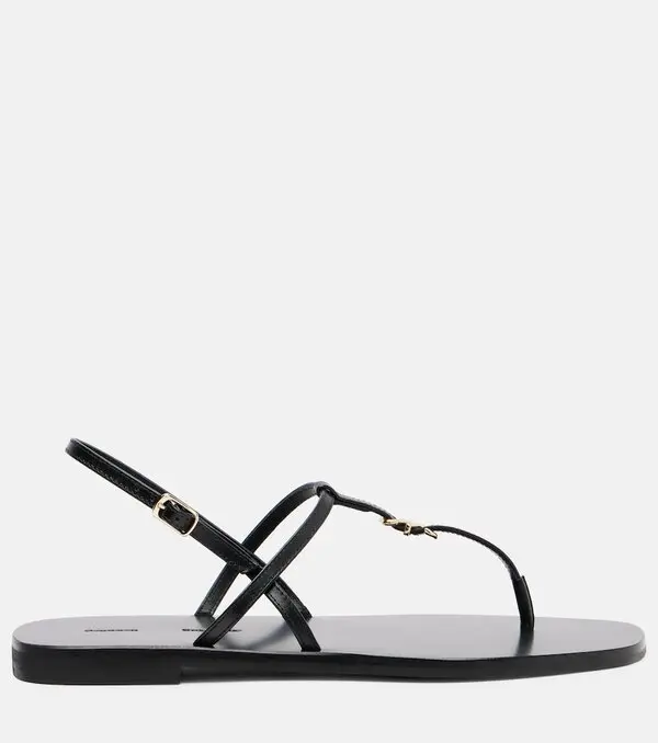 Proenza Schouler Monogram Leather Thong Sandals - White