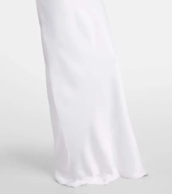 Norma Kamali Halterneck Draped Gown - White