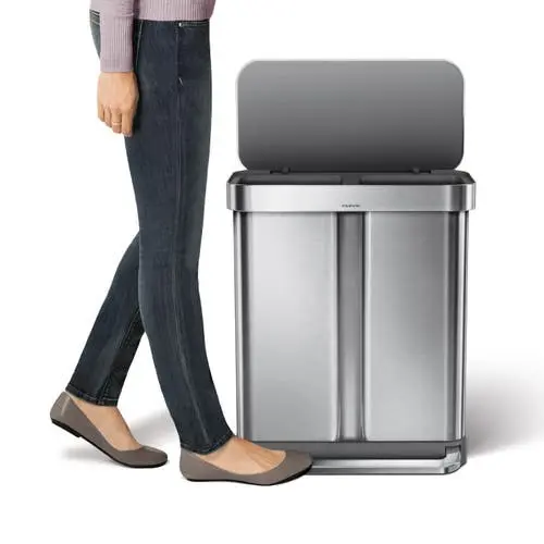 SIMPLEHUMAN 58l Recycler Rectangular Step Can