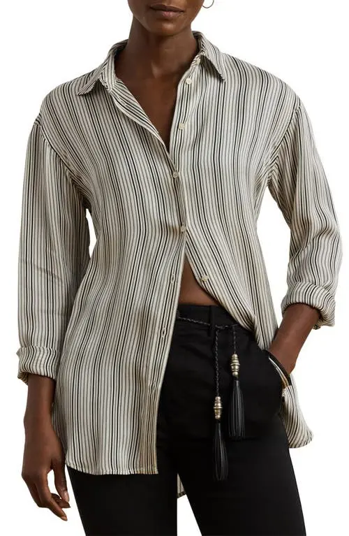 Ralph Lauren Stripe Relaxed-fit Satin Button-up Shirt