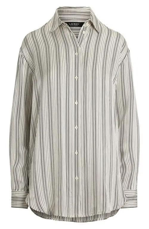 Ralph Lauren Stripe Relaxed-fit Satin Button-up Shirt