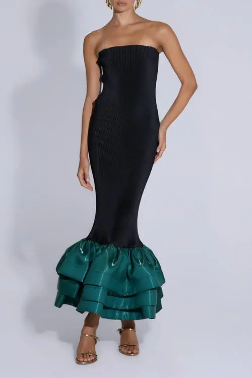 L'IDEE Ramblas Midi Dress - Pine Gloss