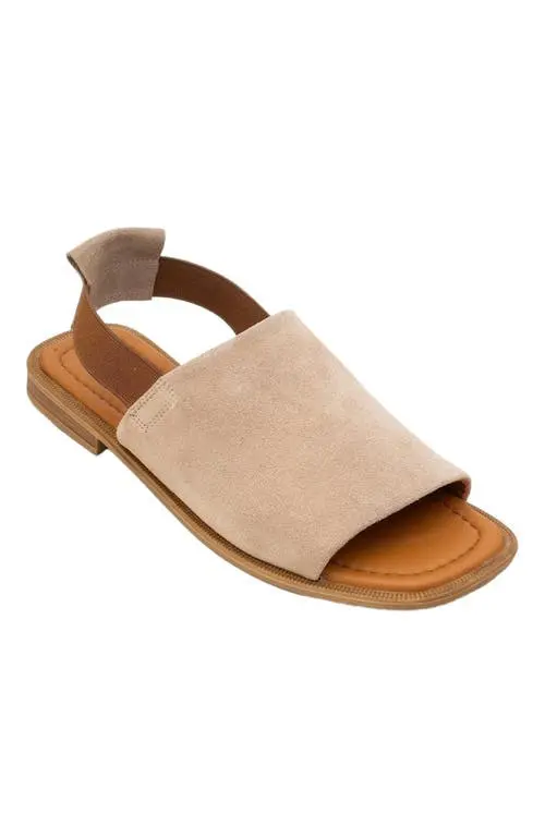 FOREVER & ALWAYS SHOES Fuela Leather Flat Sandals - Beige Suede Leather