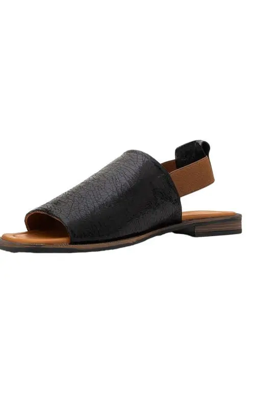 FOREVER & ALWAYS SHOES Fuela Leather Flat Sandals