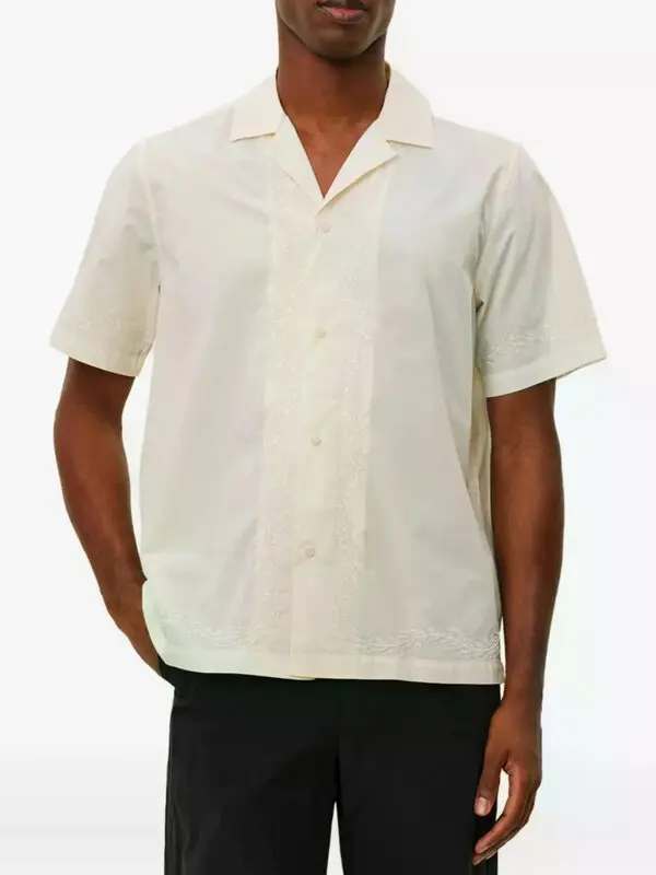 LES DEUX Embroidered Short-sleeve Shirt