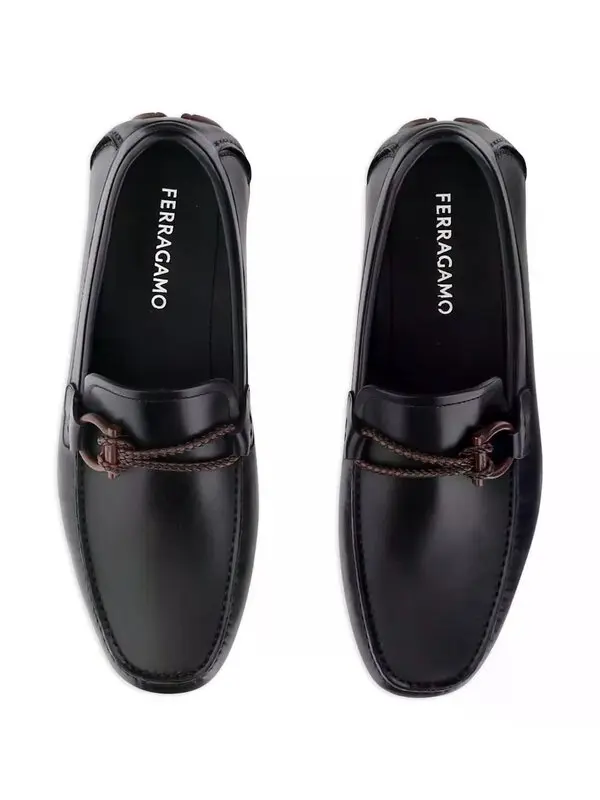 FERRAGAMO Gancini-detail Leather Loafers