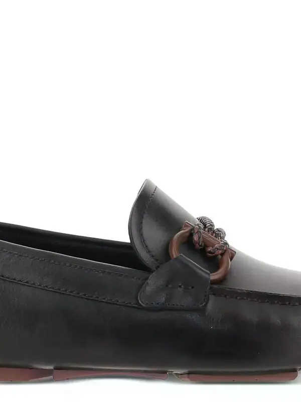 FERRAGAMO Gancini-detail Leather Loafers