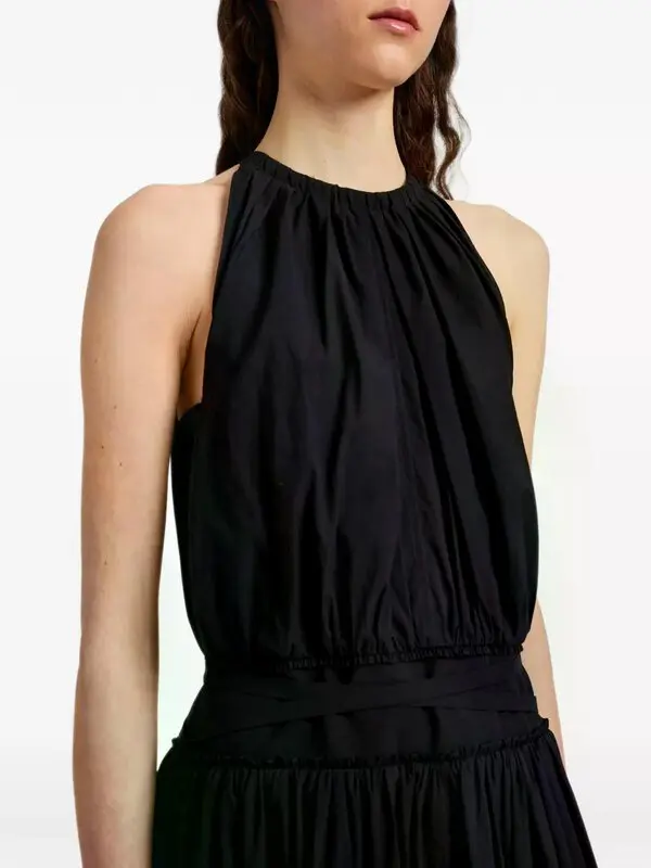 Proenza Schouler White Label Gathered Halterneck Dress - Black