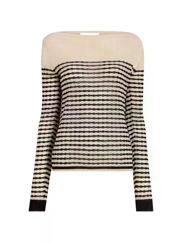 Proenza Schouler White Label Striped Knitted Off-shoulder Top - Neutrals