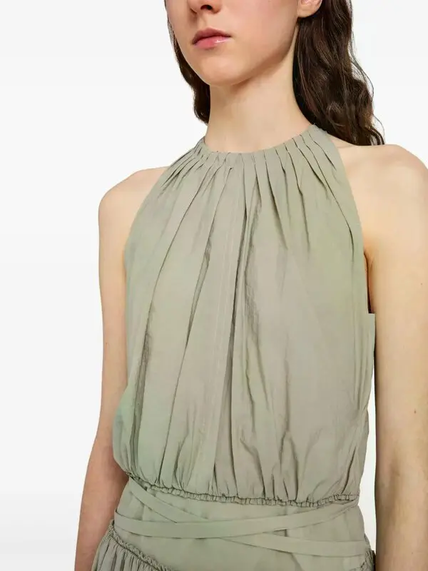 Proenza Schouler White Label Gathered Halterneck Midi Dress - Green - 65%  Off | Editorialist