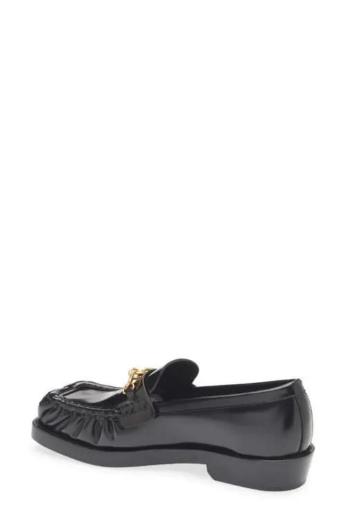 Balmain Glazed Leather Loafer - 0pa Black