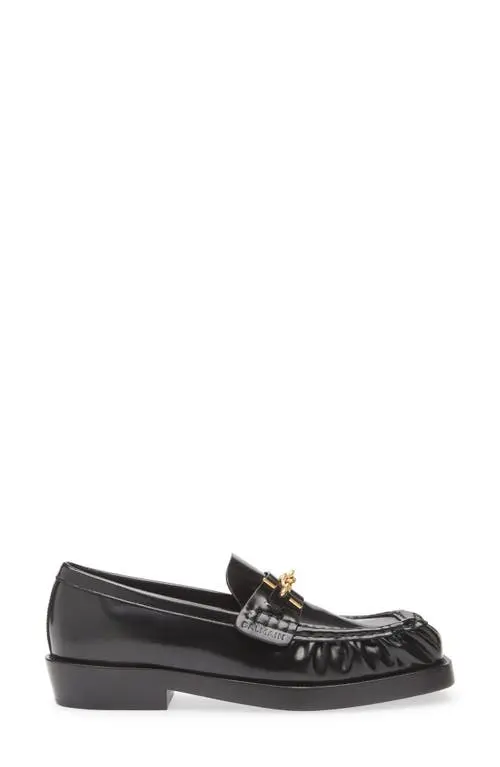 Balmain Glazed Leather Loafer - 0pa Black
