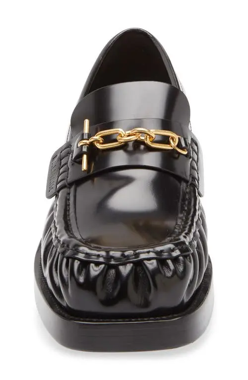 Balmain Glazed Leather Loafer - 0pa Black