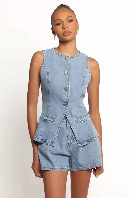 PETAL & PUP Almana Denim Vest & Shorts Set