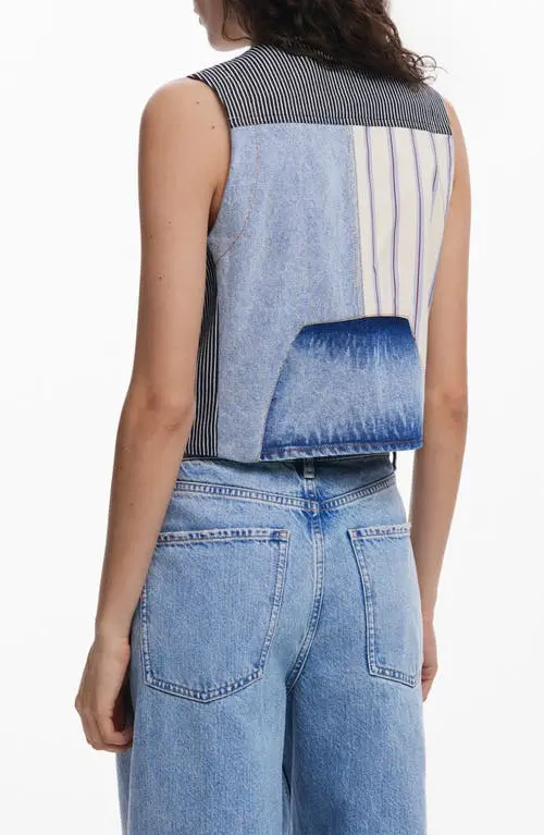 Desigual Patchwork Denim Vest