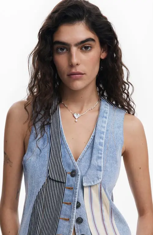 Desigual Patchwork Denim Vest