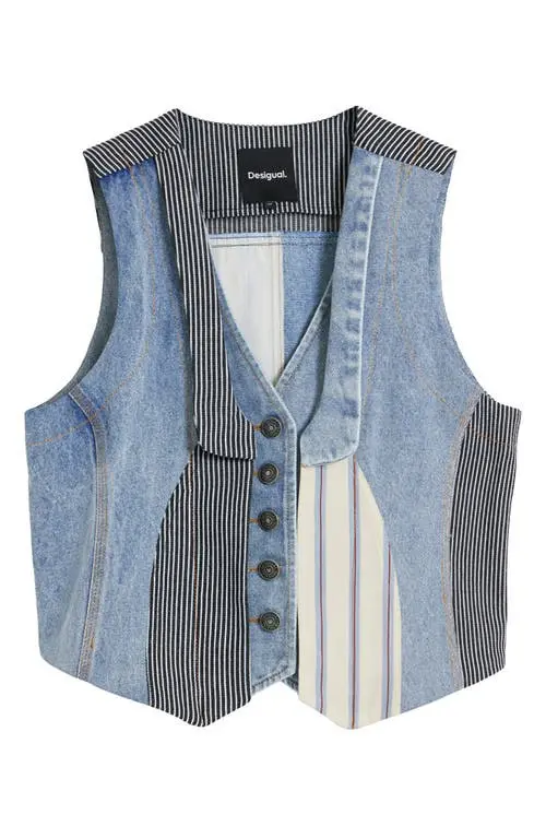 Desigual Patchwork Denim Vest