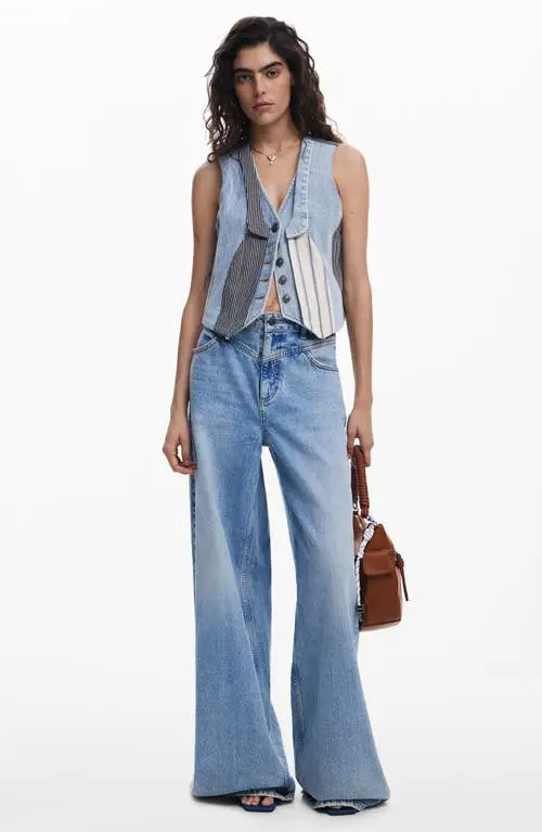 Desigual Patchwork Denim Vest