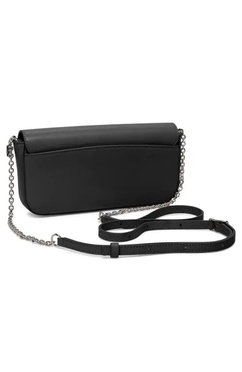 Tumi Belden Leather Wallet On A Chain - Black/ Gunmetal