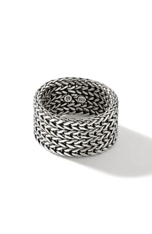John Hardy Rata Chain Wide Band Ring - Silver