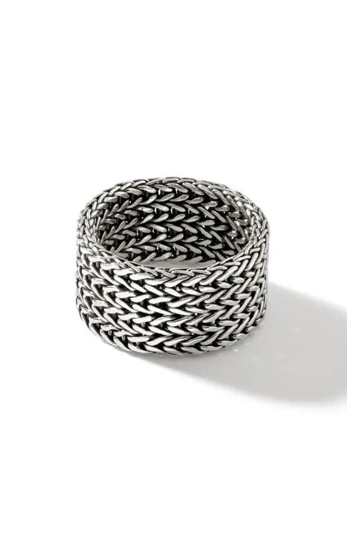 John Hardy Rata Chain Wide Band Ring - Silver