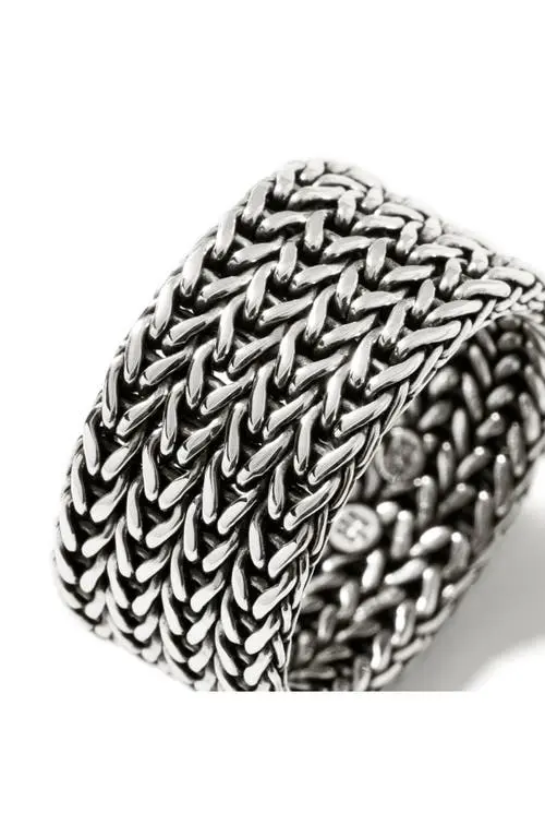 John Hardy Rata Chain Wide Band Ring - Silver