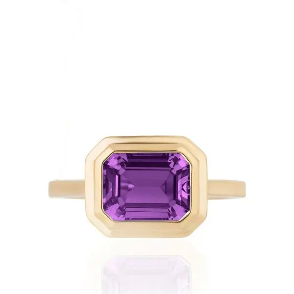 Goshwara Manhattan Emerald Cut Ring - Amethyst