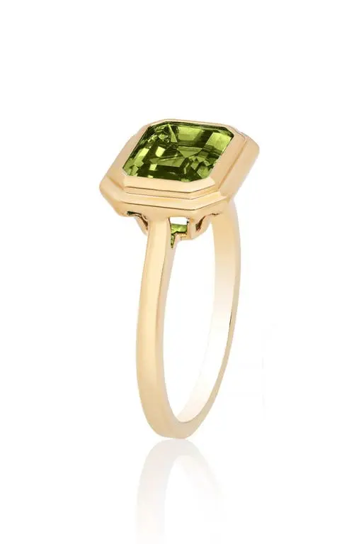Goshwara Manhattan Emerald Cut Ring - Peridot