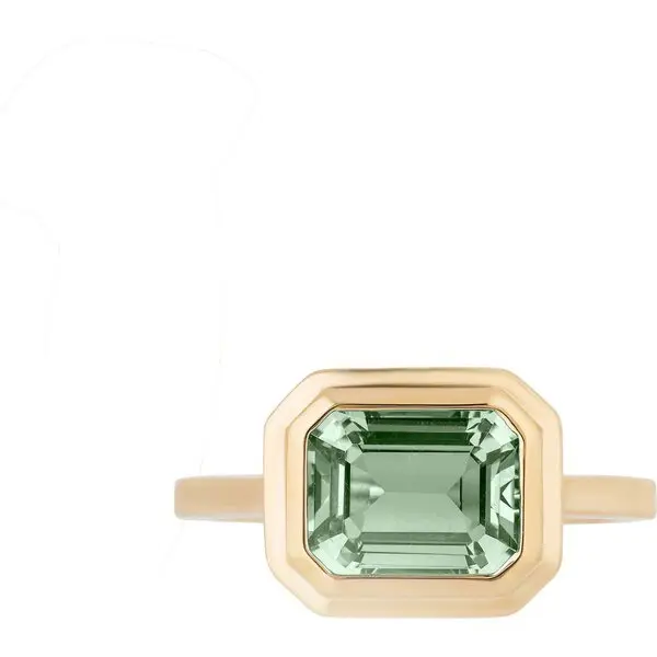 Goshwara Manhattan Emerald Cut Ring - Prasiolite