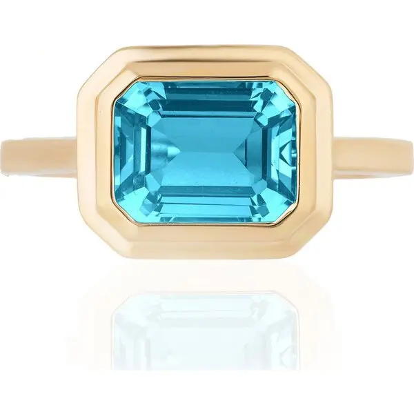 Goshwara Manhattan Emerald Cut Ring - Topaz