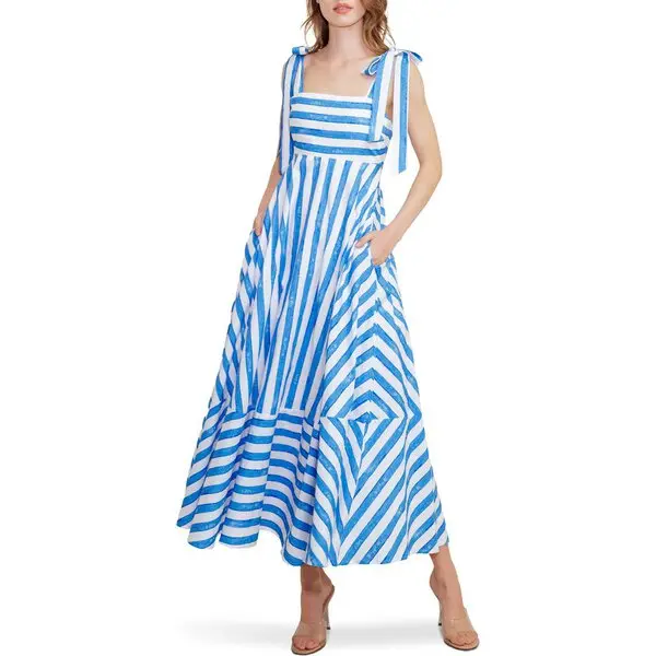 FREEMARKET Tie Strap Maxi Dress - Blue