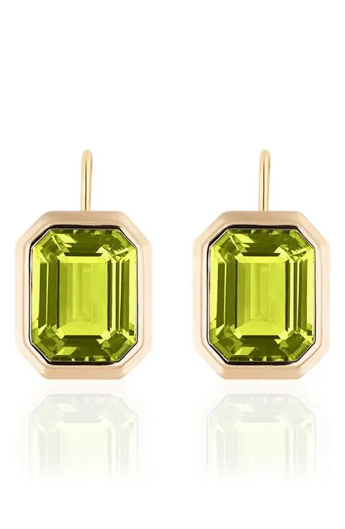 Goshwara Manhattan Bezel-set Drop Earrings - Bright Green