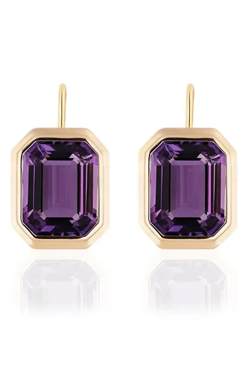 Goshwara Manhattan Bezel-set Drop Earrings - Purple
