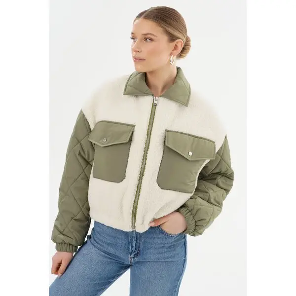LAMARQUE Mixed Media Bomber Jacket