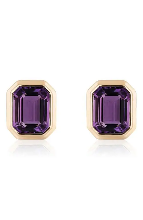 Goshwara Manhattan Stud Earrings - Amethyst