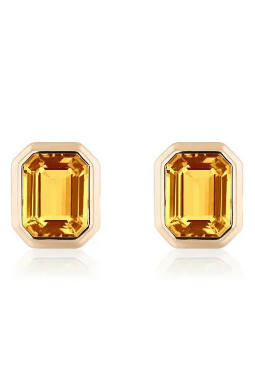 Goshwara Manhattan Stud Earrings - Citrine