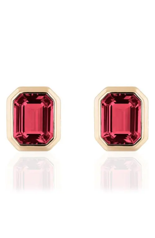 Goshwara Manhattan Stud Earrings - Garnet
