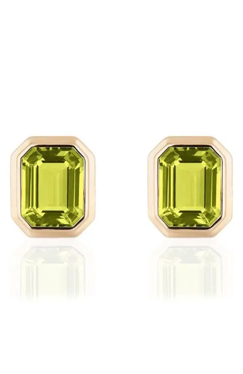 Goshwara Manhattan Stud Earrings - Peridot