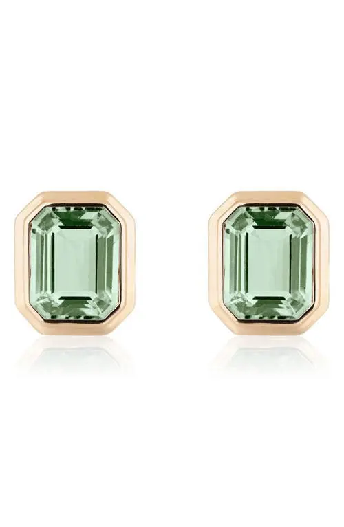 Goshwara Manhattan Stud Earrings - Prasiolite