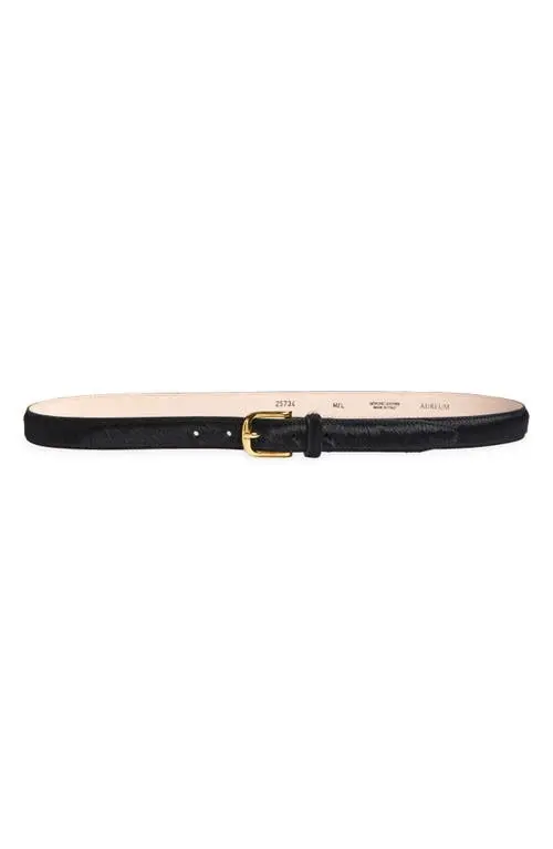 AUREUM Calf Hair Belt - Black/ Gold