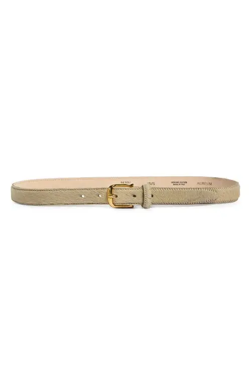 AUREUM Calf Hair Belt - Cream/ Gold