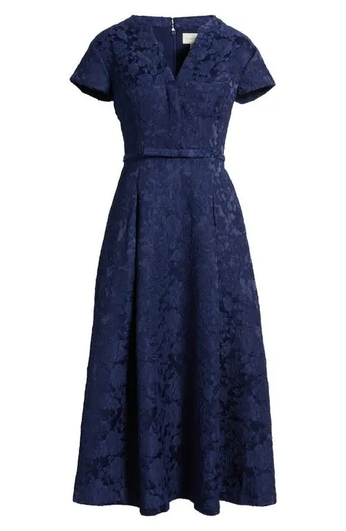 Sachin & Babi Hanna Floral Cloqué Cocktail Midi Dress