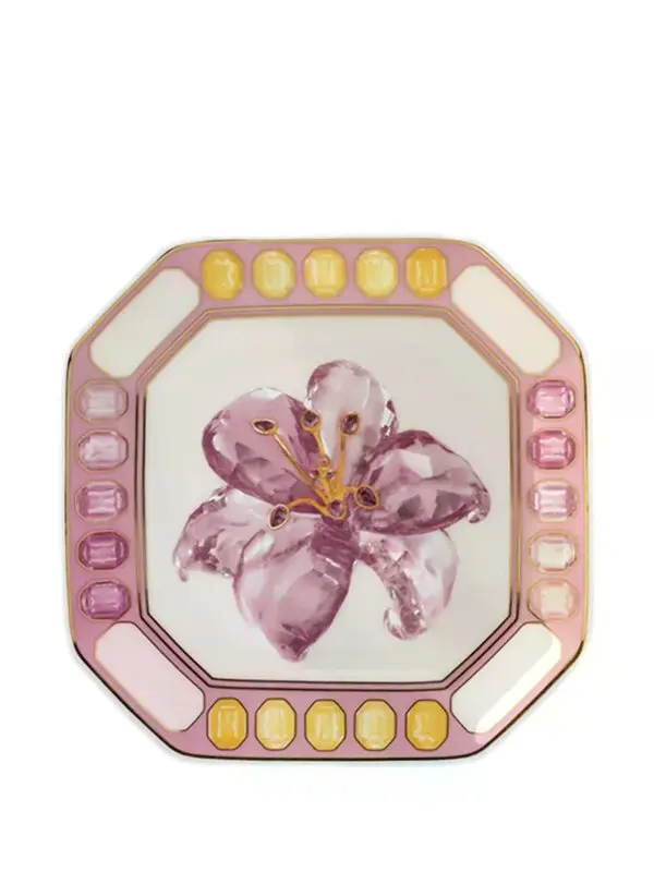 SWAROVSKI Floral-print Plate - Purple