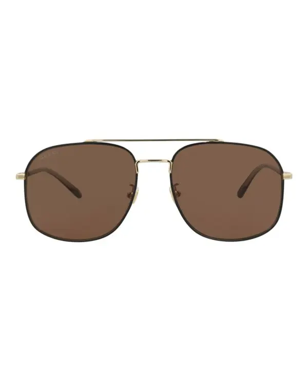 Gucci Aviator-frame Metal Sunglasses - Gold Havana Brown (gg1351s/30013912/004)