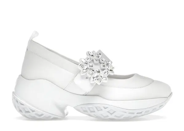 ROGER VIVIER Viv' Run Babies Crystal Buckle Sneakers - White