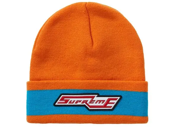 Supreme Cuff Stripe Beanie - Orange